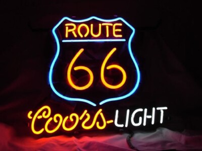 Route 66 Light Beer Neon Sign 20x16" Beer Bar Pub Store Wall Decor ...