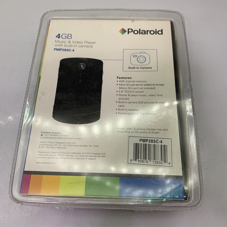 Polaroid 4GB Portable Music & Video Player with Built-in Camera NEW ...