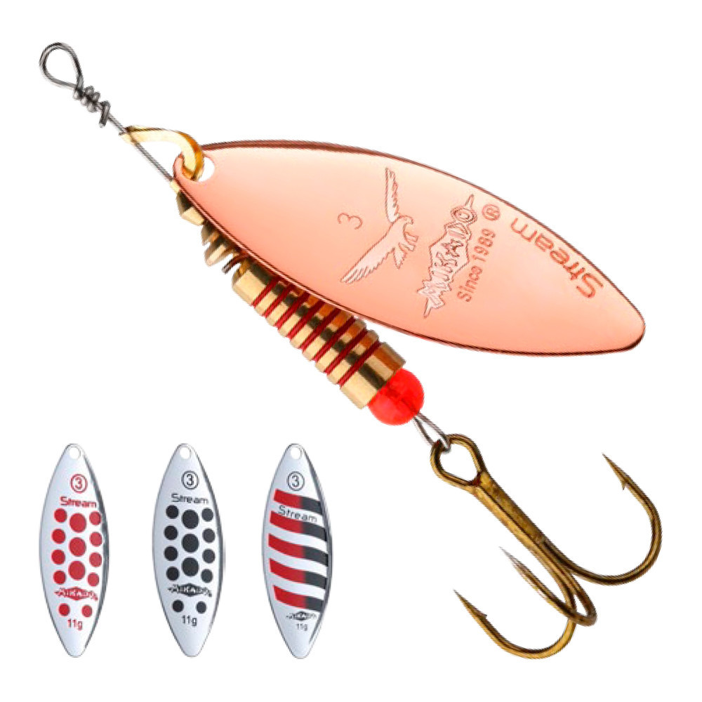 SPINNER STREAM MIKADO, BLINKER, WOBBLER, KÖDER, BARSCH, HECHT, FORELLE ...