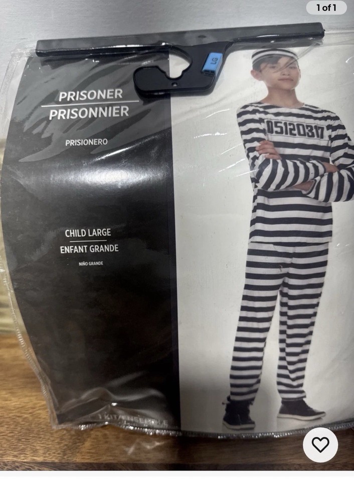 Child Prisoner Boy Costume Convict Child Costume Size Large | eBay