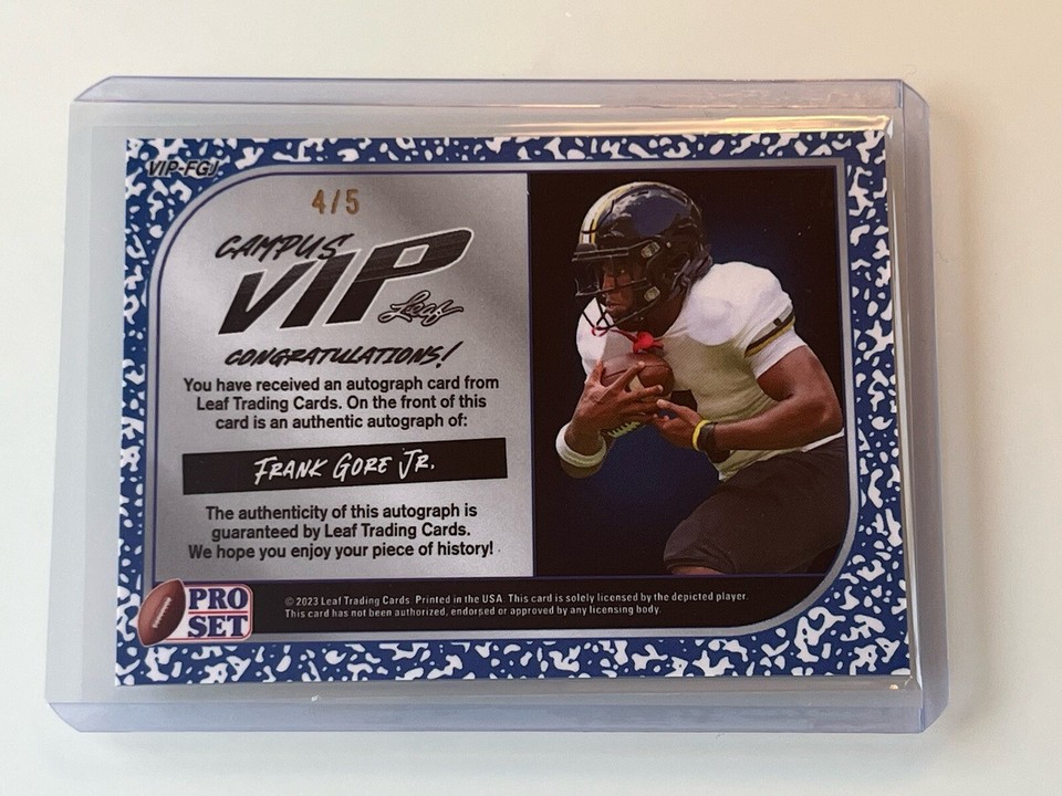 2023 Leaf Metal Pro Set Frank Gore Jr. Autograph Campus VIP 4/5 ...