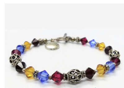 Estate Jewelry Signed SJC 925 Sterling Silver Family Charm 7.25” Beaded ...