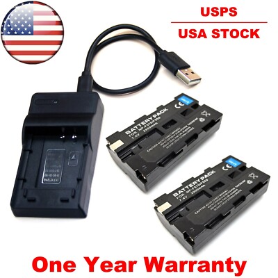 Battery / USB Charger For NP-F550 F570 Sony MVC-FD92 MVC-FD95 MVC-FD97 ...