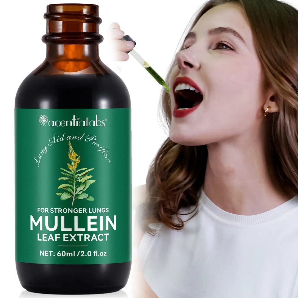 Mullein Leaf Extract Drops For Lungs Health - 60ml Lung Cleansing ...