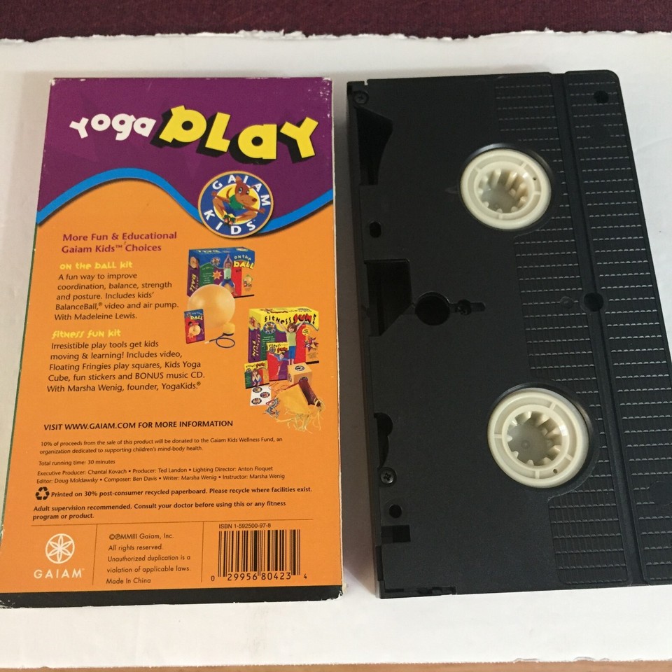 Yoga Play Gaiam Kids VHS Tape Ages 3-6 DVD Ships Free Same Day With ...