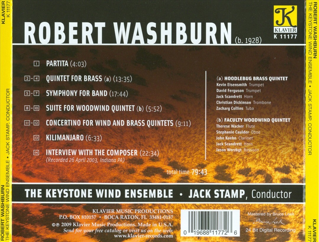 KEYSTONE WIND ENSEMBLE/JACK STAMP COMPOSER'S VOICE: ROBERT WASHBURN NEW ...
