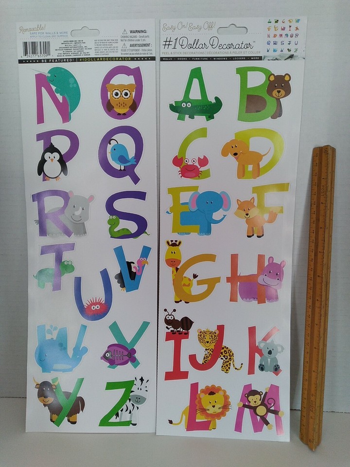 Animal Alphabet Children Wall Wallies REMOVEABLE WALL DECOR | eBay