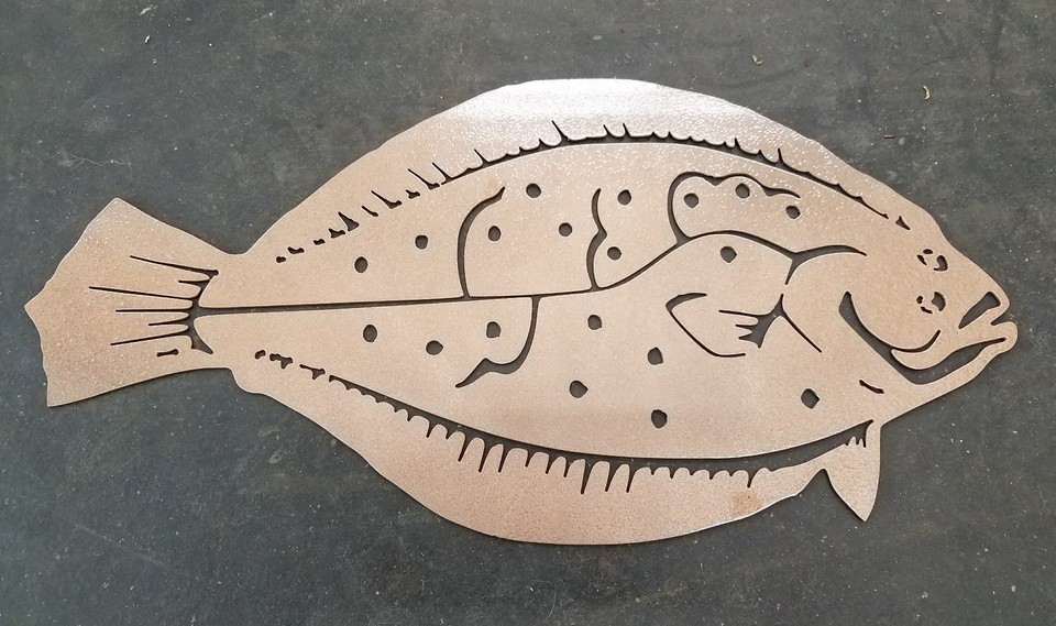 Flounder metal wall art plasma cut fish taxidermy salt water fish gift ...