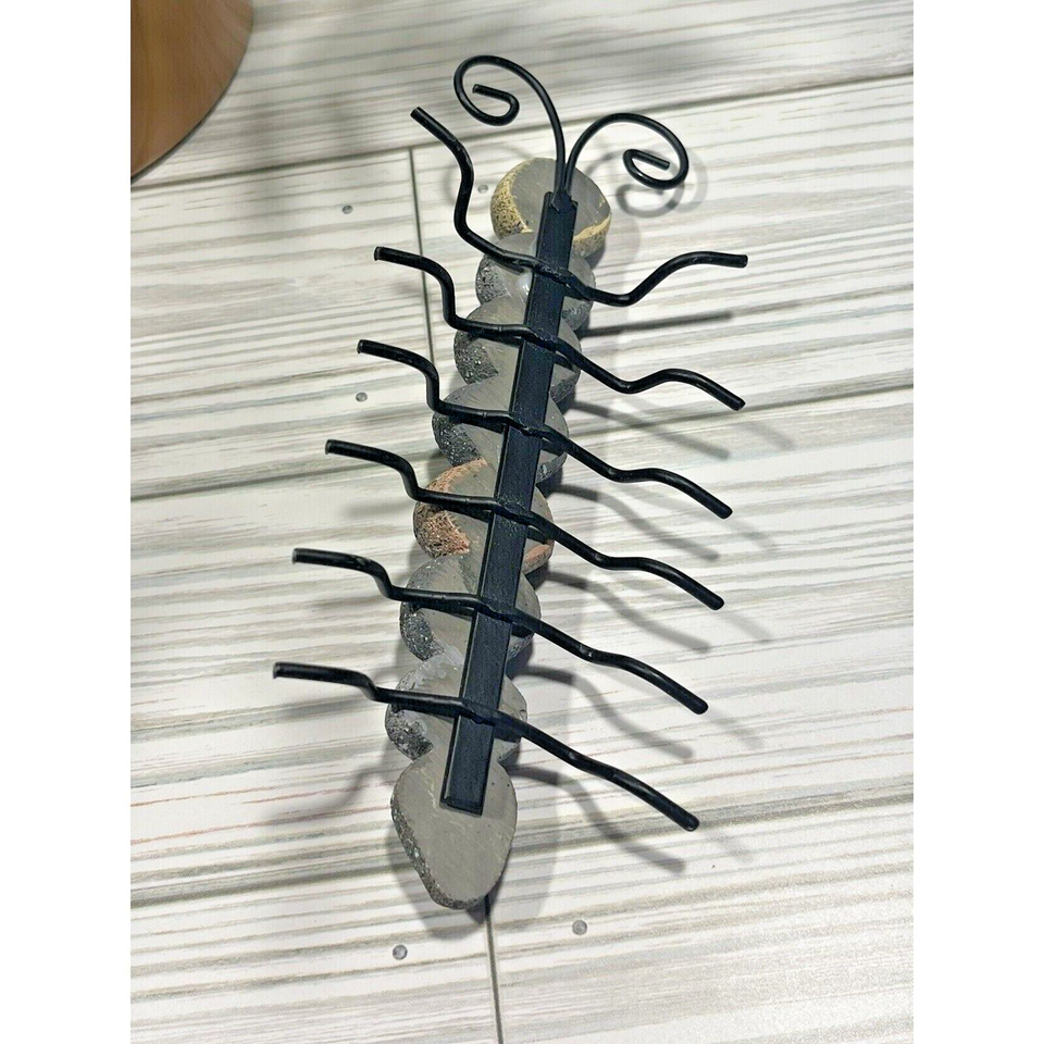 Stone Look Centipede Garden Rock Centipede Black Metal Arms Art ...