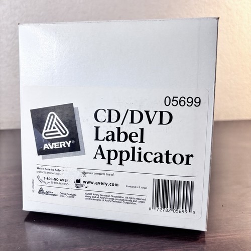 Avery 05699 Black CD/DVD Label Applicator No Tested Factory Sealed ...