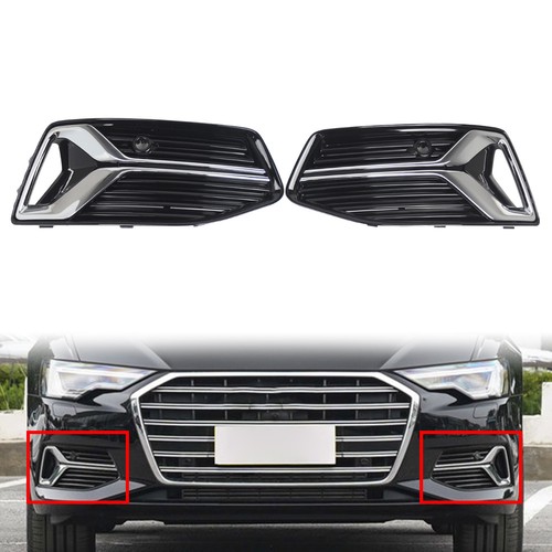 Front Fog Light Grille Cover With Chrome Trim For Audi A6 S6 C8 Saden ...