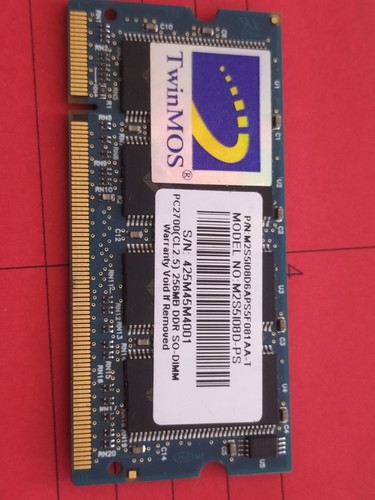 1 TwinMOS RAM PC2700 256MB DDR SO-DIMM | eBay