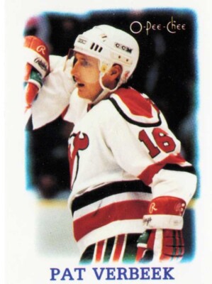 Pat Verbeek 1988-89 O-Pee-Chee NHL Stars Mini #43, OPC, New Jersey ...