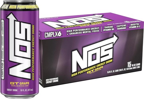 NOS GT Grape: High Performance Energy Drink. 16 Fl oz (Pack of 15) | eBay