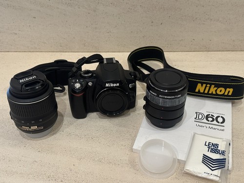 Nikon Digital D60 DSLR Camera Body & Additional Lens & Accessory Lot | eBay