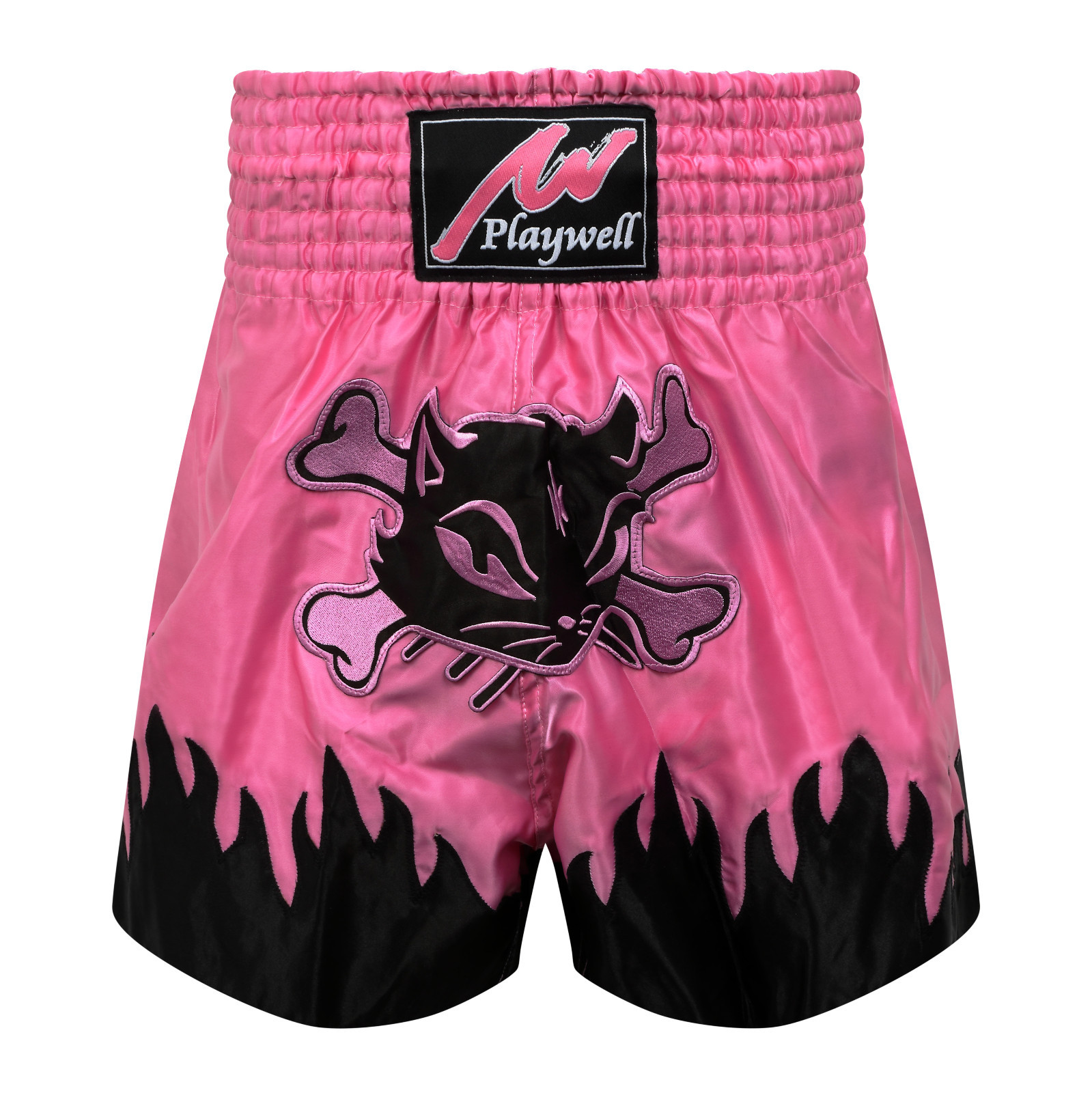 Playwell Ladies Pink Muay Thai Fight Shorts Kick Boxing Trunks MMA ...