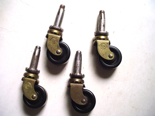 Vintage Casters, Bassick Black Wheels 1- 1/4” (Lot of 4 Matching). | eBay