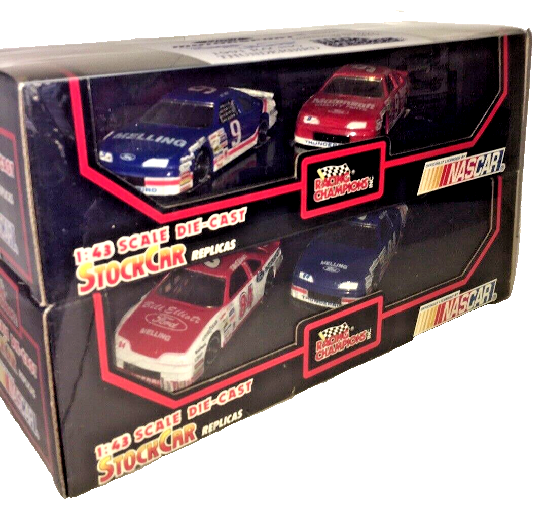 NASCAR 1990's Bill Elliott Ford T-Birds Signed 4 Pack 1:43 Diecast Ltd ...
