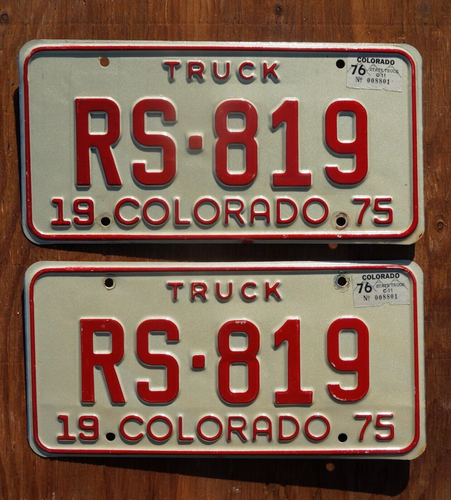 1975 1976 Colorado License Plate Plates PAIR / SET | eBay