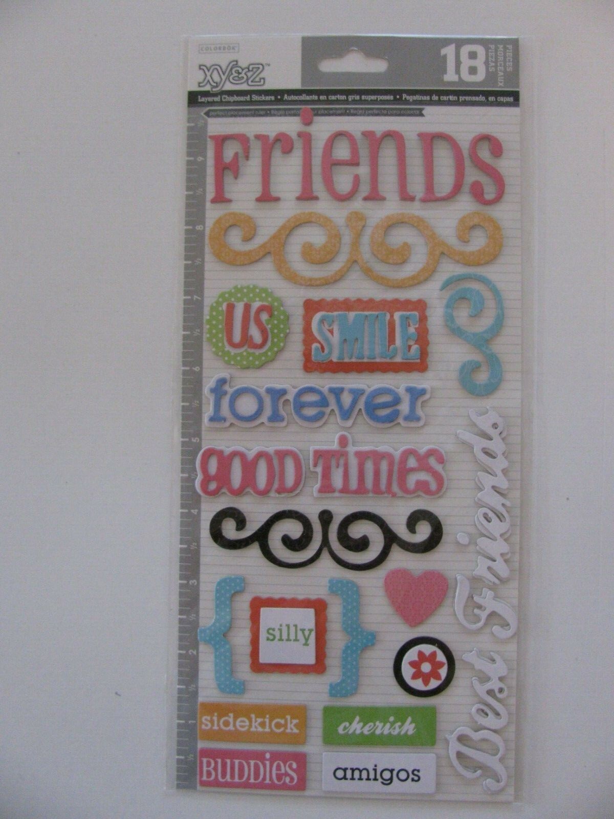 Colorbok FRIENDSHIP Layered Chipboard Stickers Words & Phrases 18 ...