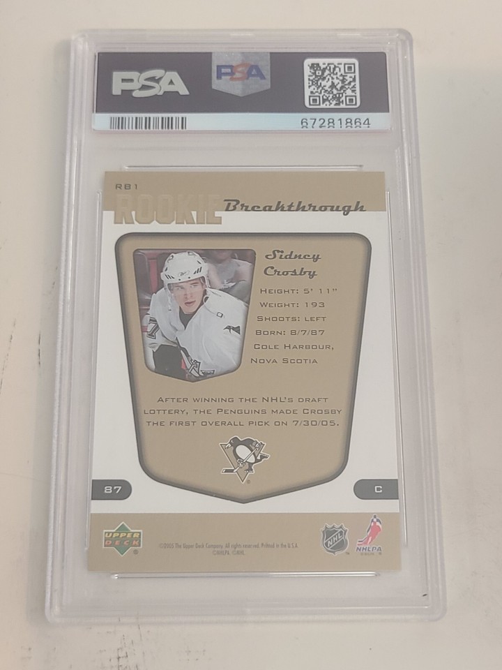 2005-06 Upper Deck MVP Sidney Crosby Rookie Breakthrough RC #RB1 PSA 10 GEM MINT | eBay