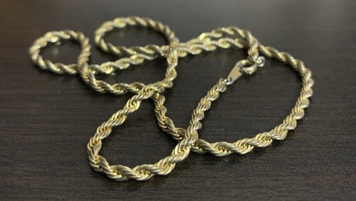 Vintage Gold Tone Rope Chain Necklace | eBay