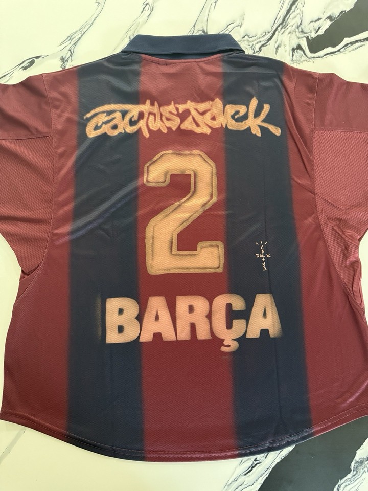 NEW S - TRAVIS SCOTT CJ X NIKE X FC BARCELONA RETRO 2000/01 SKELETON JERSEY | eBay