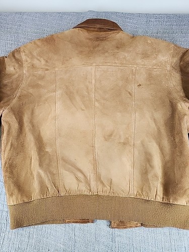 Vintage Norm Thompson Mens 2XL Brown Genuine Leather Jacket Deer ...