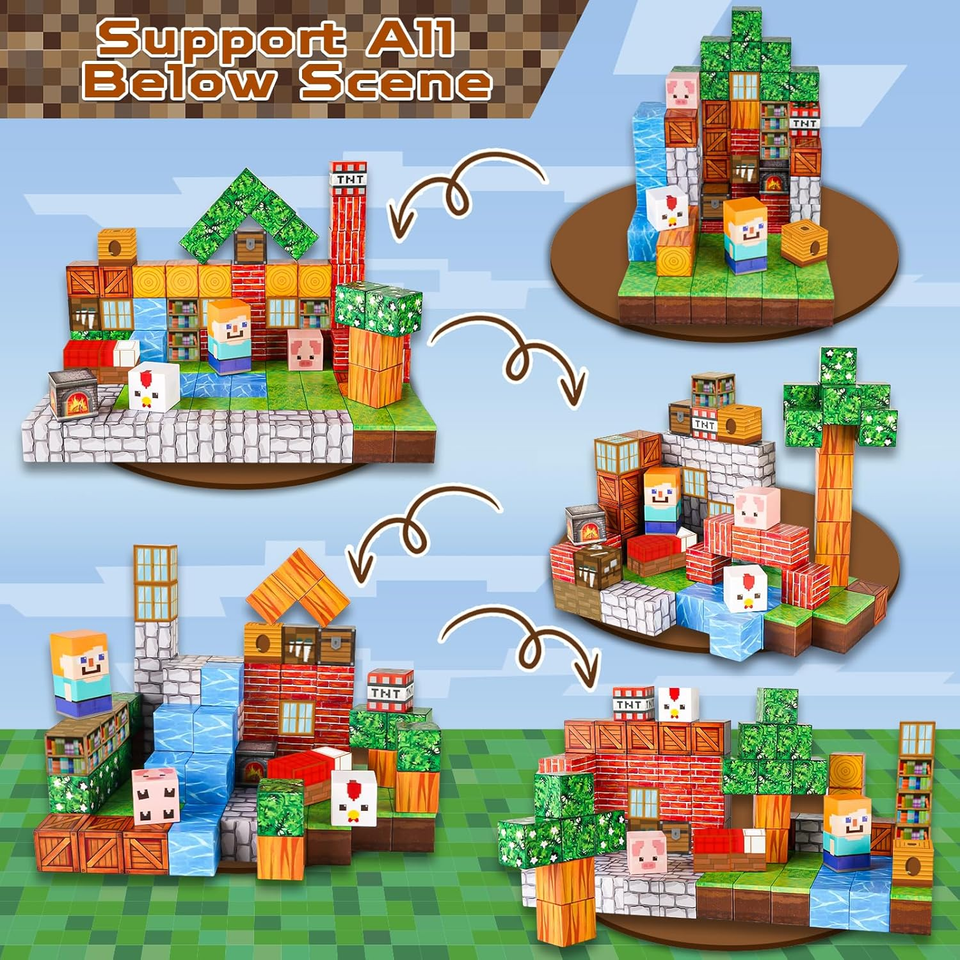 Magnetic Blocks - 100PCS Magnetic Building Blocks Cubes, Magnet Toys ...