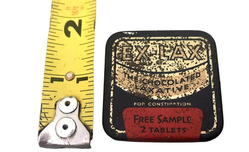 Vintage EX-LAX Laxative Medicine 2 Tablets Free Sample Tin Container ...