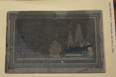 Vintage Original Ford Model T Parts List With Prices 64 Pages ...