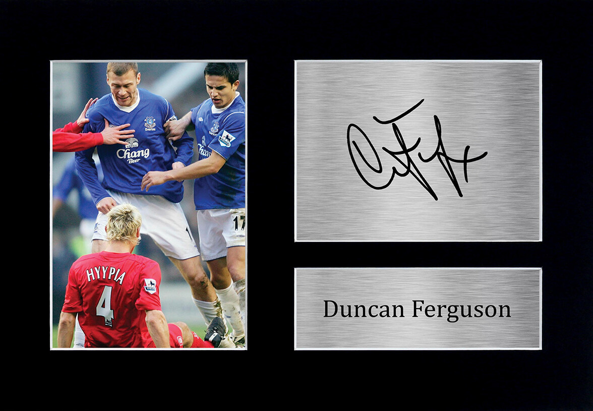 Duncan Ferguson Signed A4 Framed Printed Autograph Everton Print Gift ...