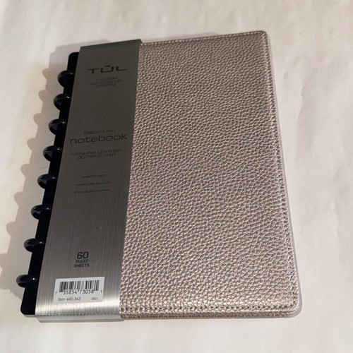TUL Discbound Notebook -Rose Gold Pebbled Leather Cover - 60 Sheets ...
