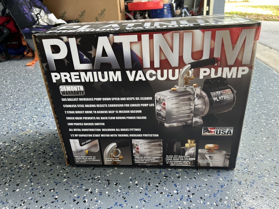 JB Industries DV-200N Platinum 7-CFM 2-Stage Vacuum Pump 1/2 HP 15 ...