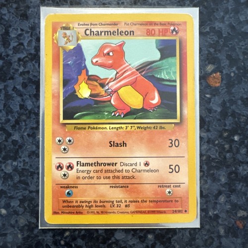 RARE Stage 1 Pokemon Charmeleon Card 24/102, 1995 | eBay
