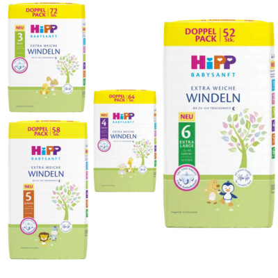 Hipp Babysanft Windeln Doppelpack Extra Weich 3-fach Auslaufschutz ...