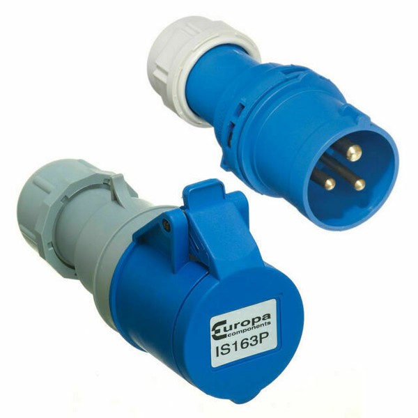 Europa Components 16Amp 240V Ceeform IP44 Plug and Socket for Caravan ...