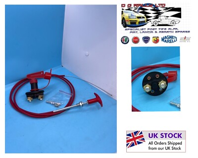 Battery Isolator Cut On/Off Switch and 6 Foot T-Pull Cable With Red T ...