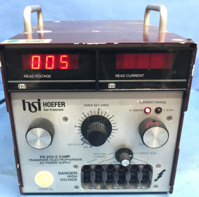 HSI HOEFER PS250 250V /2.5 AMP TRANSPHOR/ELECTROPHORESIS DC POWER SUPPLY | eBay