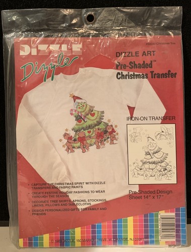 Dizzle ART Pre-Shaded Christmas Transfer CHRISTMAS TREE #50030 Iron On ...