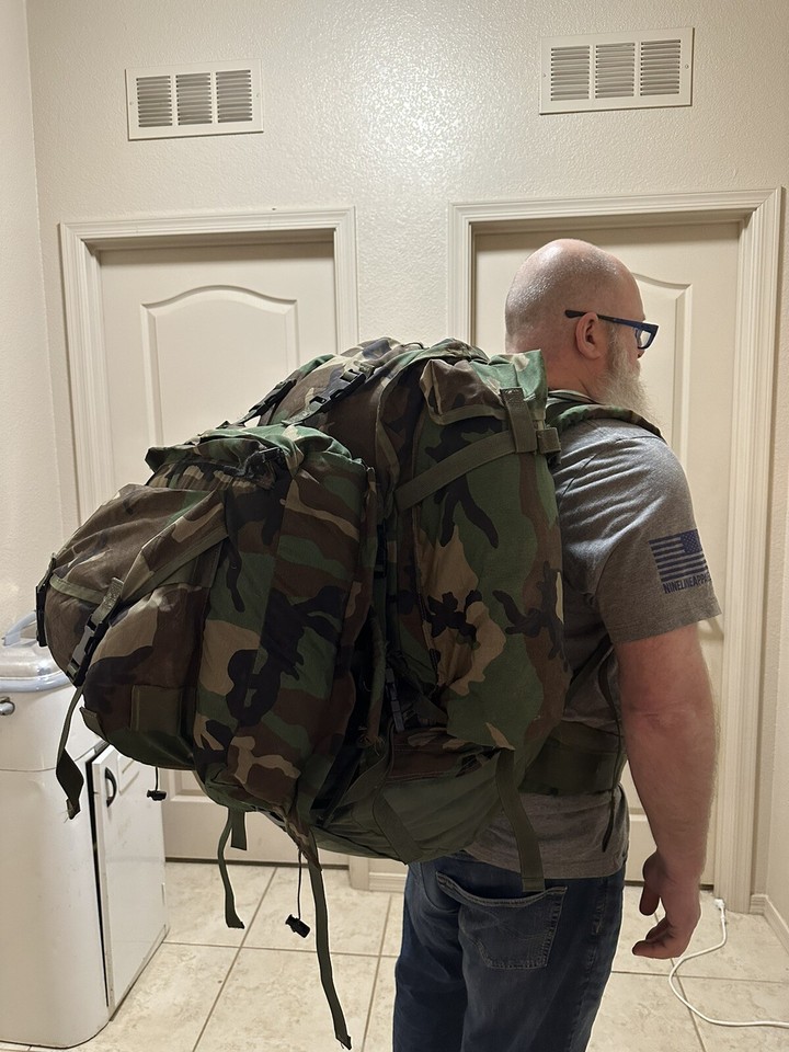 LARGE WOODLAND CAMO FIELD PACK AND PATROL COMBAT PACK SET US ARMY ...