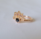 Swank Metalsmithing 14K Rose Gold Black Diamond Purple Diamonds Deco ...