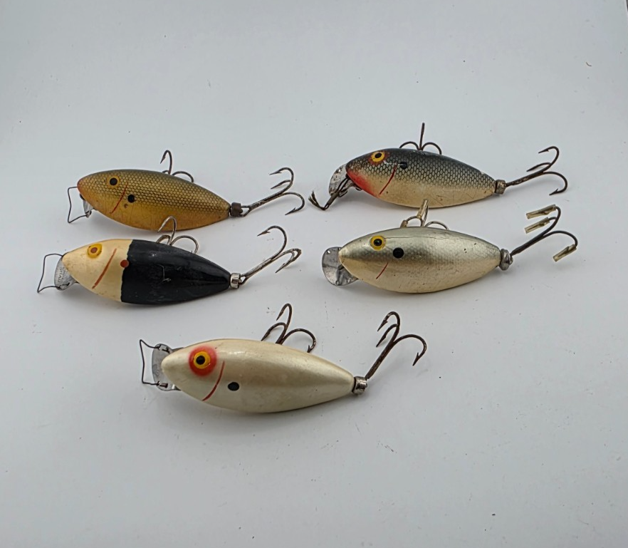 (5) Vintage True Temper Crippled Shad Crankbait Fishing Lures Lot of 5 ...