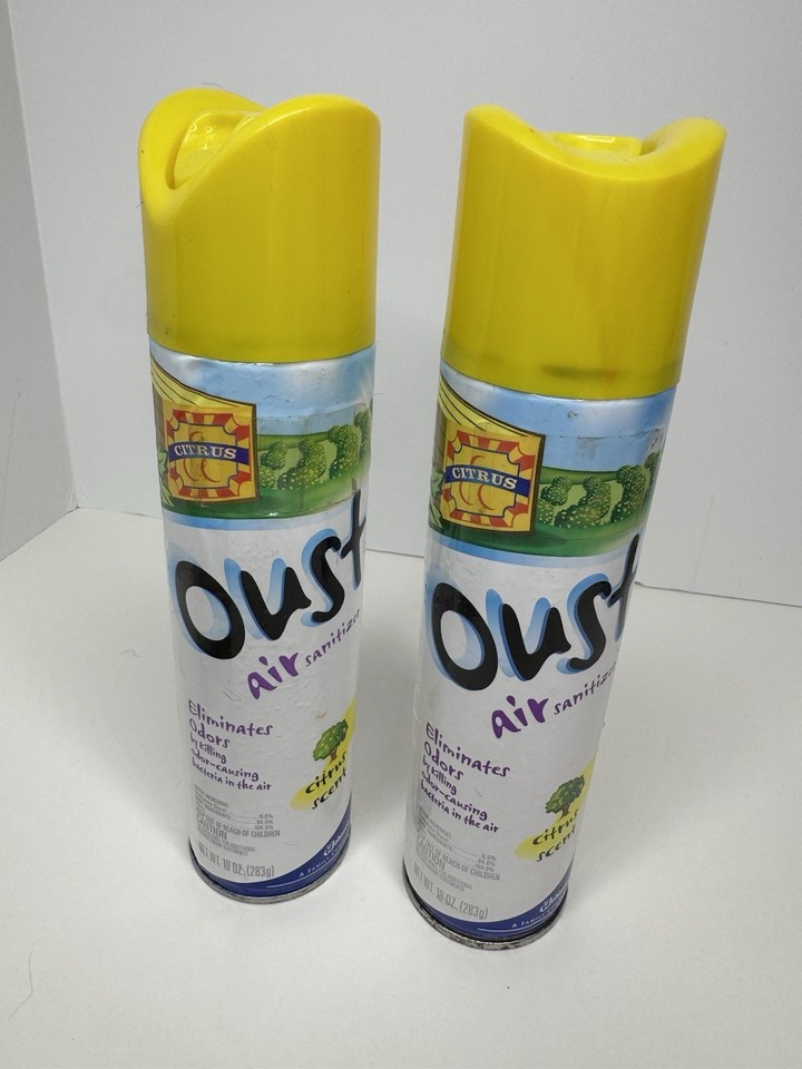 Lot 2 OUST Air Sanitizer Citrus Scent Spray 10 Oz Discontinued 2003 ...