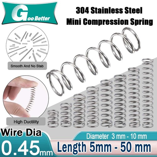 Compression Spring Wire Dia.0.45mm Length 5mm-50mm Small Stainless ...