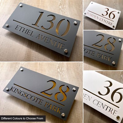House Number Plaques House Door Number Signs Matt Personalised Address ...