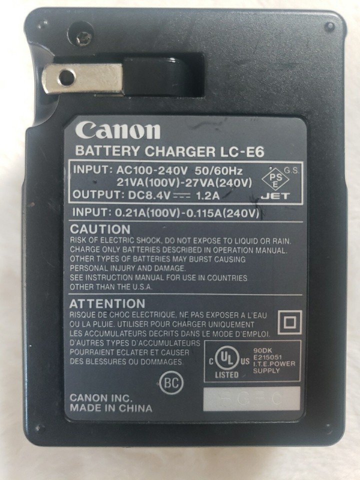 Canon LC-E6 Charger for LP-E6 Battery Pack for Canon Mark II With ...
