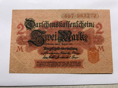 1914 Germany 2 Mark Note CU #14001 | eBay