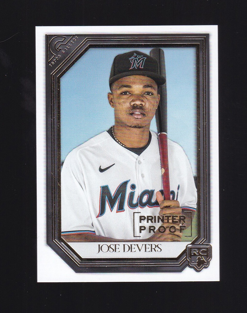 2021 Topps Gallery Printer Proof Jose Devers Rookie #79 Miami Marlins ...