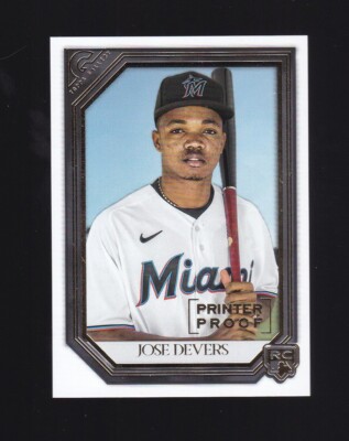 2021 Topps Gallery Printer Proof Jose Devers Rookie #79 Miami Marlins ...